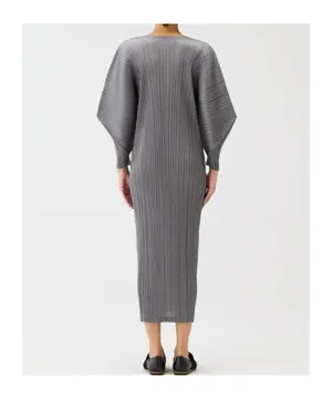 PLEATS PLEASE BY ISSEY MIYAKE Long Sleeve Pleated Dress