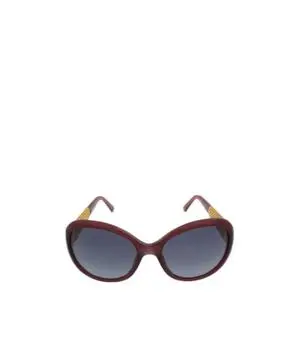 Gucci Gucci Burgundy Oval Sunglasses Gray