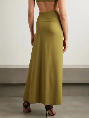 Christopher Esber Pleated Maxi Skirt With Orbit Hardware