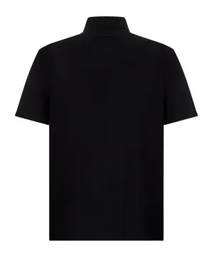 Zegna Classic Collar Short Sleeve Polo Shirt - Black