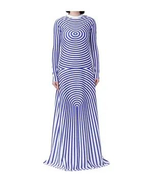 JEAN PAUL GAULTIER Maxi Dress With Geometric Print - Blue