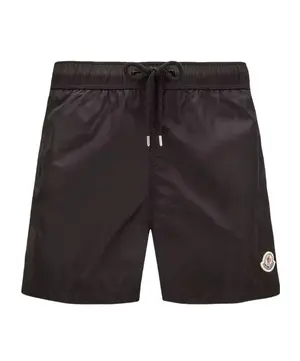 Moncler Logo Patch Swim Shorts - Black