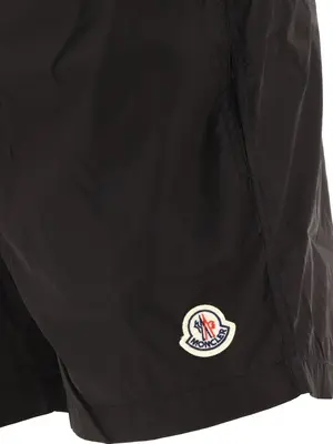Moncler Logo Patch Swim Shorts - Black