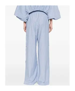 Zimmermann Wide-leg Striped Button Detailed Trousers
