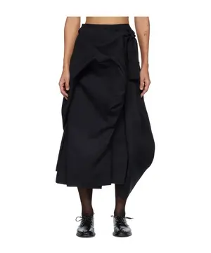 Comme Des Garçons Double-sided Twill Midi Skirt