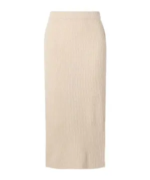 Co Name Ribbed Wool-blend Midi Skirt - Ivory
