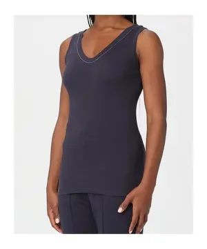 Brunello Cucinelli Embellished Ribbed V-neck Tank Top - Black
