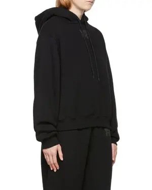 Alexander Wang Logo Printed Drawstring Hoodie - Black