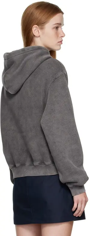 Alexander Wang Logo Printed Drawstring Hoodie - Black