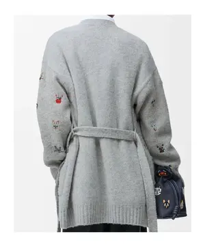 Loewe Belted Wool Cardigan With Anagram Embroidery