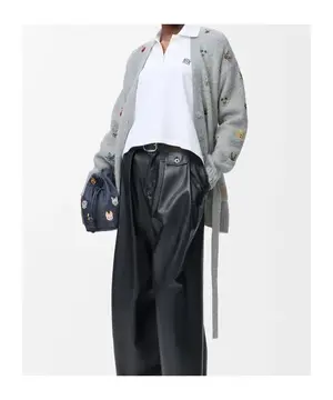 Loewe Belted Wool Cardigan With Anagram Embroidery
