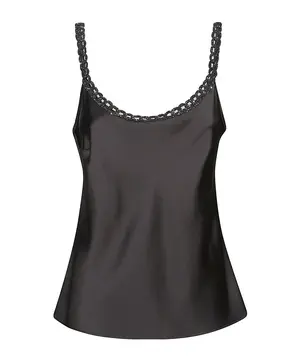D.exterior Lace Trimmed Camisole - Black