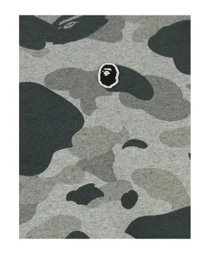 A BATHING APE Camouflage Ape Head Crewneck Sweater - Grey