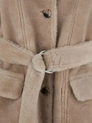 URBANCODE Reversible Faux Fur Belted Coat - Brown