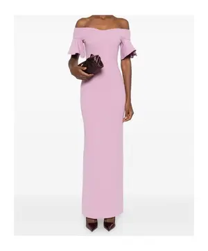 Solace Cielo Maxi Dress With Ruffled Sleeves - Pink