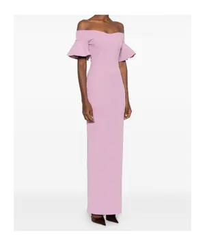 Solace Cielo Maxi Dress With Ruffled Sleeves - Pink