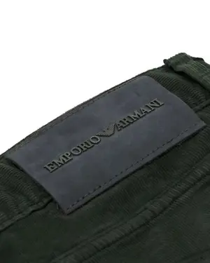 Emporio Armani Logo Corduroy Jeans - Black