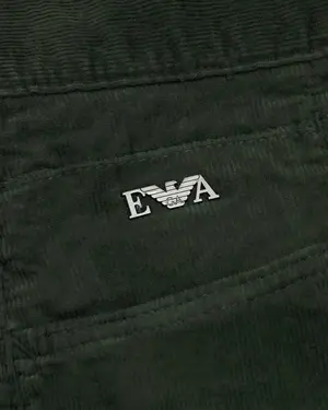 Emporio Armani Logo Corduroy Jeans - Black