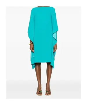 GIANLUCA CAPANNOLO Boat Neck Midi Dress With Shoulder Slits