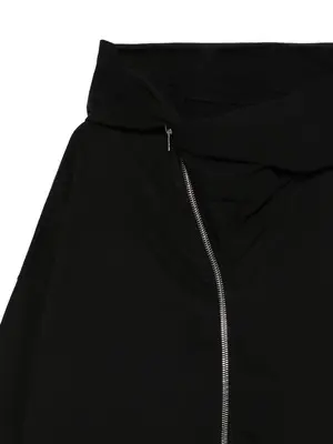 Rick Owens Long-sleeve Hoodie With Asymmetrical Placket - Black