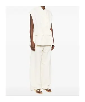 Fabiana Filippi Sleeveless Crochet Vest With Flap Pockets - White