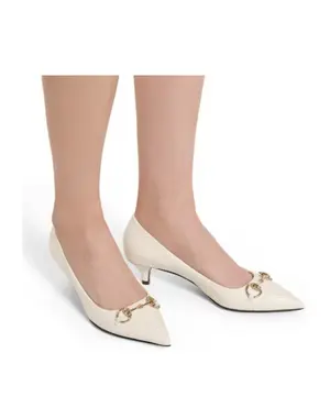 Gucci Horsebit Detailed Pointed-toe Pumps - Ivory