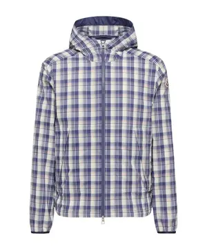 Moncler Checked Hooded Zip-up Jacket