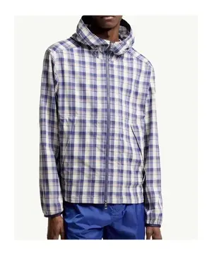 Moncler Checked Hooded Zip-up Jacket