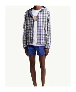 Moncler Checked Hooded Zip-up Jacket