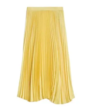 JIL SANDER Technical Twill Pleated Skirt - Light Yellow