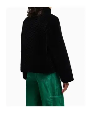 Emporio Armani Velvet Waffle-effect Zip-up Jacket