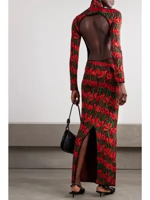 Emilio Pucci Jacquard Open Back Maxi Dress