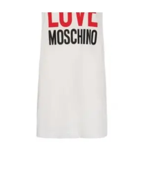 Moschino Printed Round Neck Short Sleeve Dress