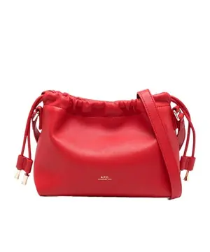 A.p.c. Ninon Logo Embossed Mini Shoulder Bag - Red