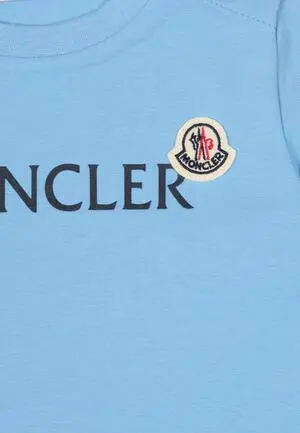 Moncler Logo Printed T-shirt And Shorts Set - Blue