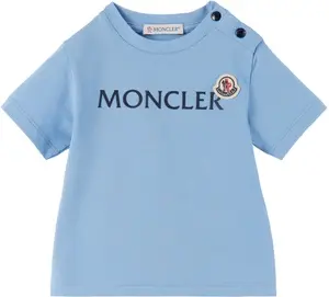 Moncler Logo Printed T-shirt And Shorts Set - Blue