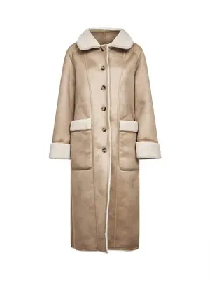 URBANCODE Reversible Faux Fur Coat - Nude