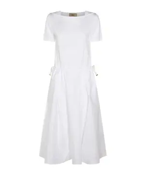 Herno T-shirt Midi Dress With Fitted Waist And Flared Hem - No