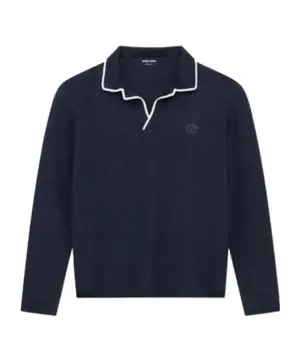 Giorgio Armani Logo Embroidered Knitted Polo Shirt