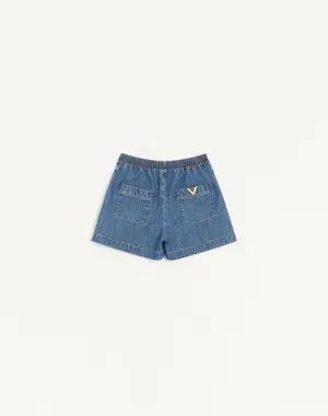Valentino Garavani Drawstring Denim Shorts - Blue