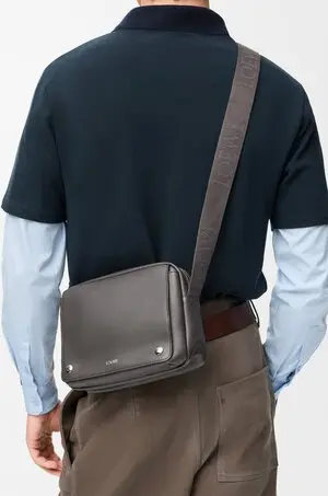 Loewe Logo Printed Xs Messenger Bag - Dark Gray