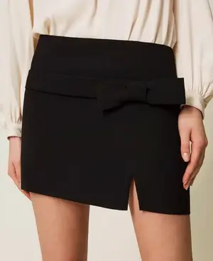 TWINSET Bow-detail Mini Skirt With Front Slit