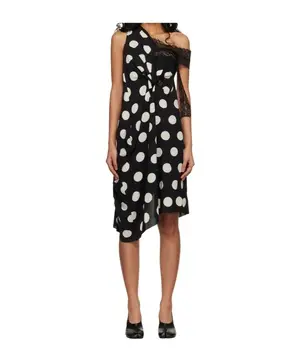 Junya Watanabe Polka Dot Lace Dress - Black