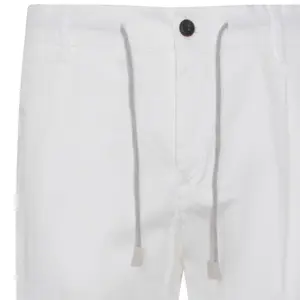 Eleventy Straight-leg Drawstring Trousers - White