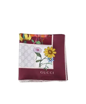Gucci Floral Printed Scarf - Red