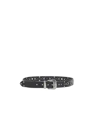 GOLDEN GOOSE Stud-embellished Buckle Belt - Black
