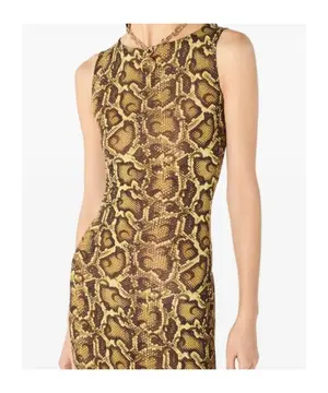 MARINE SERRE Asymmetrical Python Print Maxi Dress