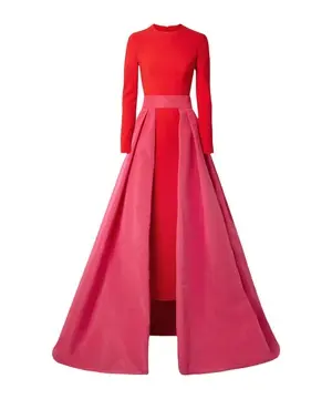 Designer Jewel Neck Long Sleeve Gowns