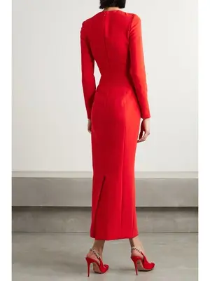 Carolina Herrera Convertible Color-blocked Silk Satin Gown