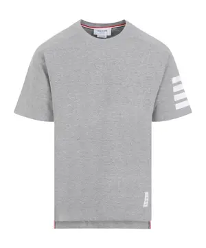 Thom Browne Thom Browne 4-Bar Stripe Crewneck T-Shirt Light Gray